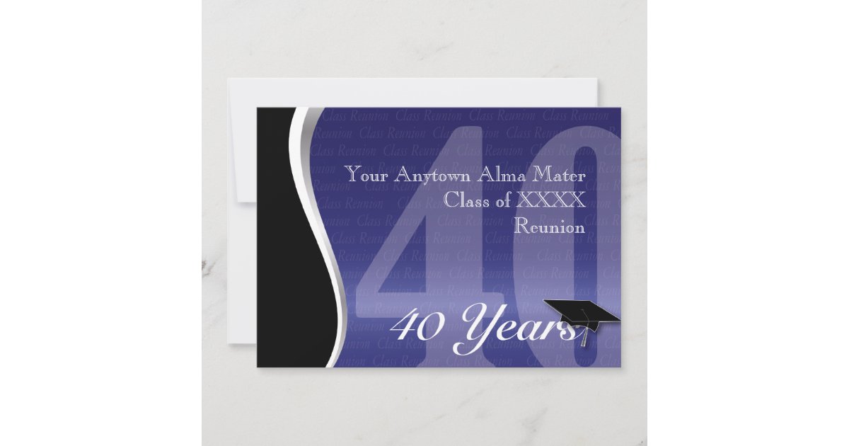 Customizable 40 Year Class Reunion Invitation | Zazzle