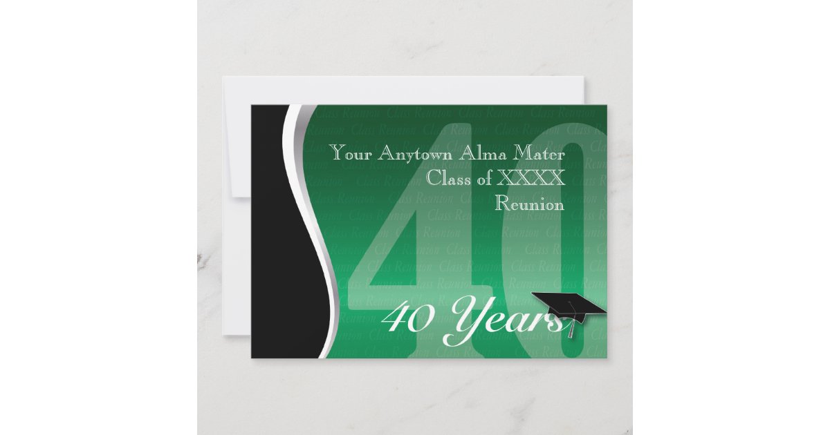 Customizable 40 Year Class Reunion Invitation | Zazzle