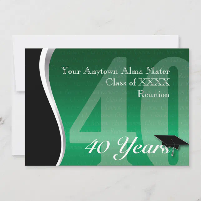 Customizable 40 Year Class Reunion Invitation | Zazzle
