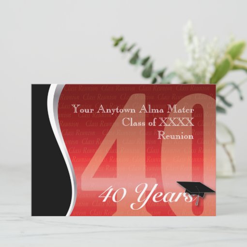 Customizable 40 Year Class Reunion Invitation | Zazzle