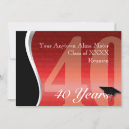 Customizable 40 Year Class Reunion Invitation | Zazzle