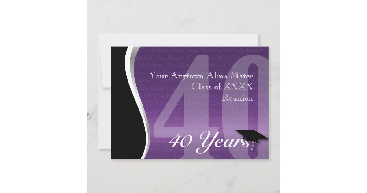 Customizable 40 Year Class Reunion Invitation | Zazzle