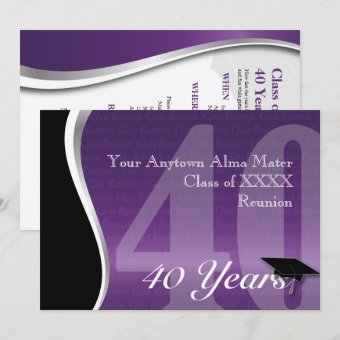 Customizable 40 Year Class Reunion Invitation | Zazzle