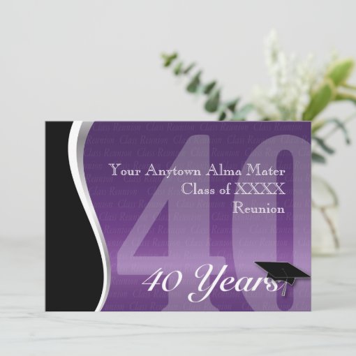 Customizable 40 Year Class Reunion Invitation | Zazzle