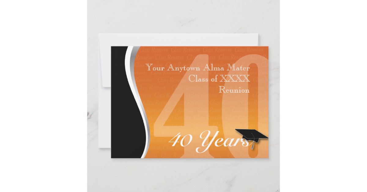 Customizable 40 Year Class Reunion Invitation | Zazzle