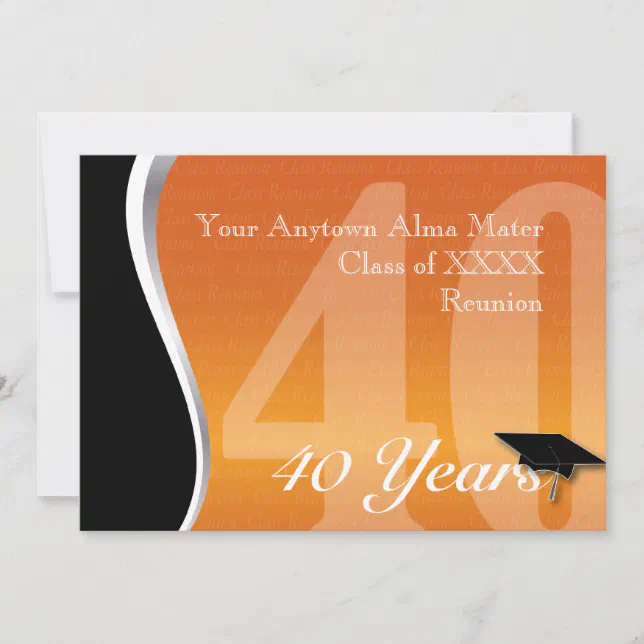 Customizable 40 Year Class Reunion Invitation | Zazzle