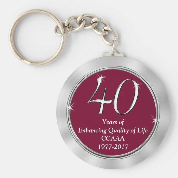 Customizable 40th Anniversary Gift Ideas Your Text Keychain | Zazzle