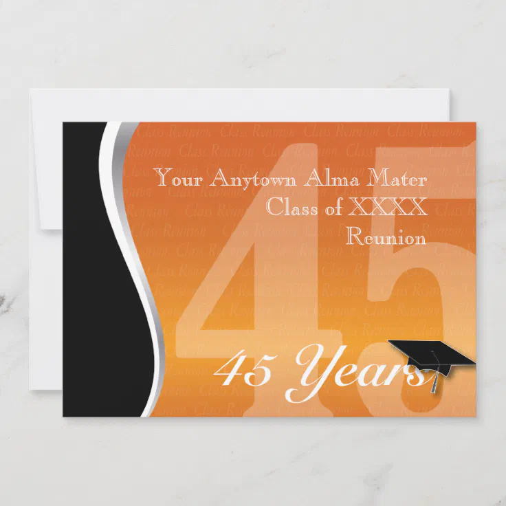 Customizable 45 Year Class Reunion Invitation | Zazzle
