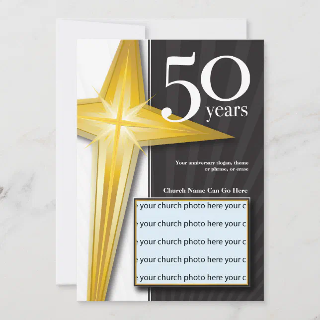 Customizable 50 Year Church Anniversary Invitation | Zazzle