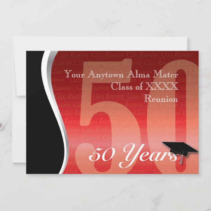 Customizable 50 Year Class Reunion Invitation | Zazzle