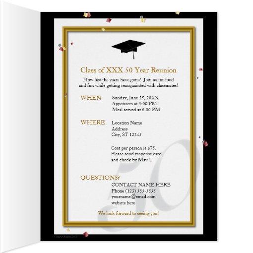 Customizable 50 Year Class Reunion Invitation | Zazzle