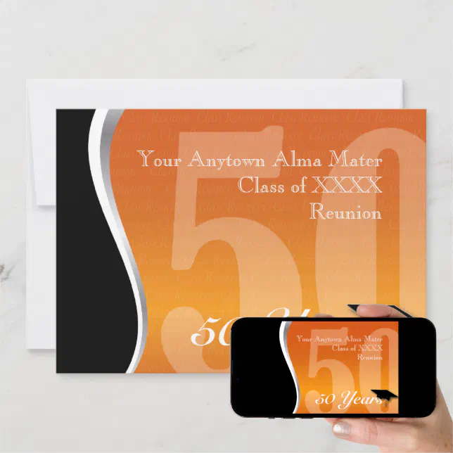 Customizable 50 Year Class Reunion Invitation | Zazzle