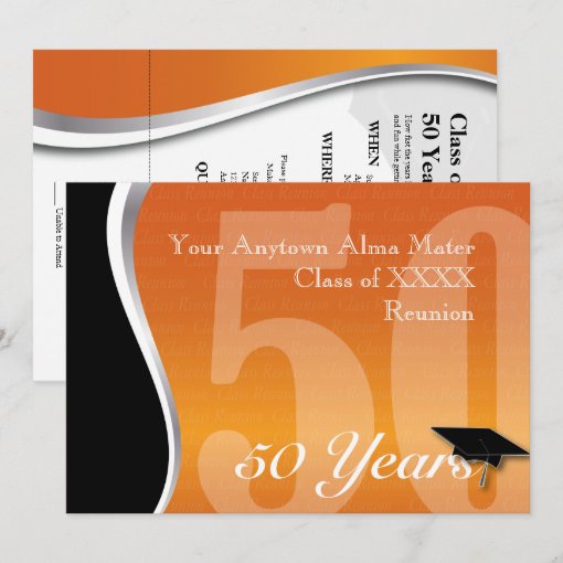 Customizable 50 Year Class Reunion Invitation | Zazzle