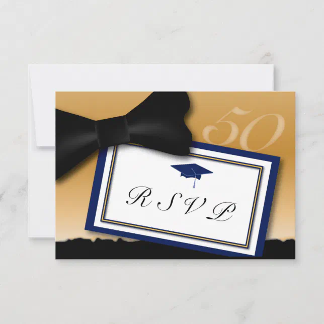 Customizable 50 Year Class Reunion RSVP Blue | Zazzle