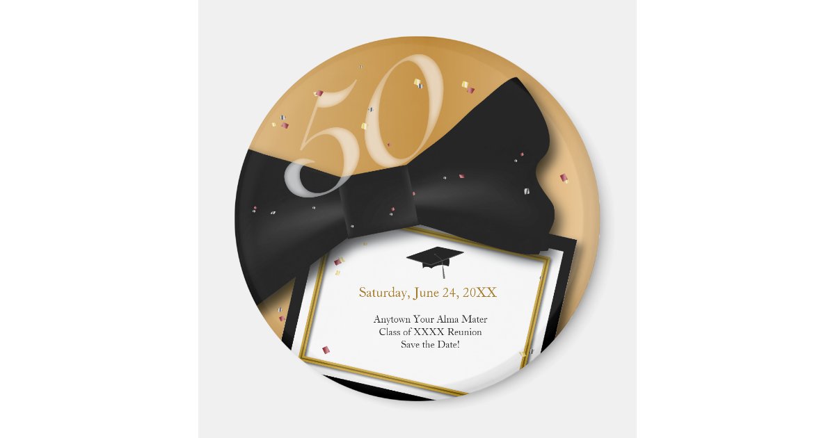 Customizable 50 Year Class Reunion Save the Date Magnet | Zazzle