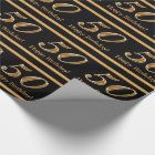 Personalized Black 50th Happy Birthday Templates Wrapping Paper ...