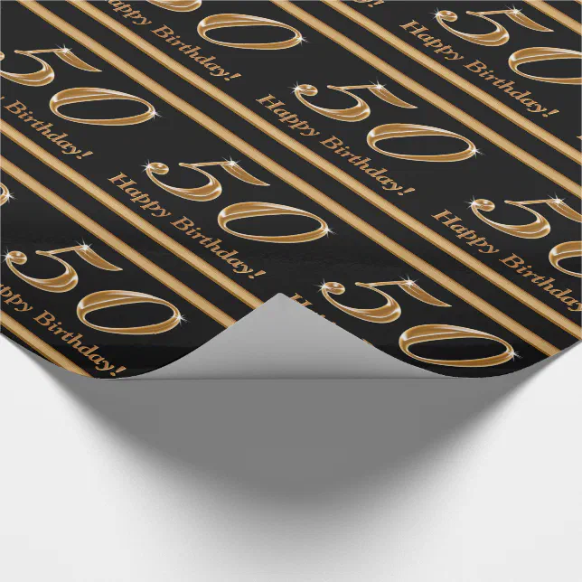 Customizable 50th Birthday Wrapping Paper | Zazzle