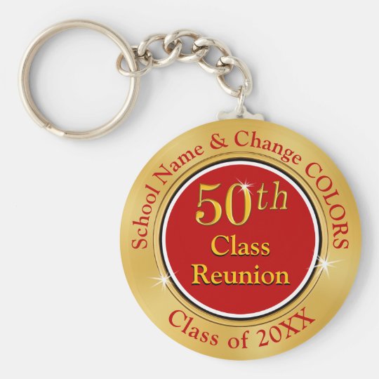 Customizable 50th Class Reunion Keychains, Gold Keychain | Zazzle.com
