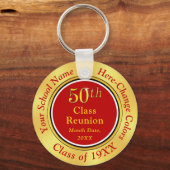 Customizable 50th Class Reunion Keychains, Gold Keychain | Zazzle