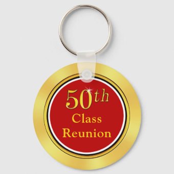 Customizable 50th Class Reunion Keychains, Gold Keychain | Zazzle
