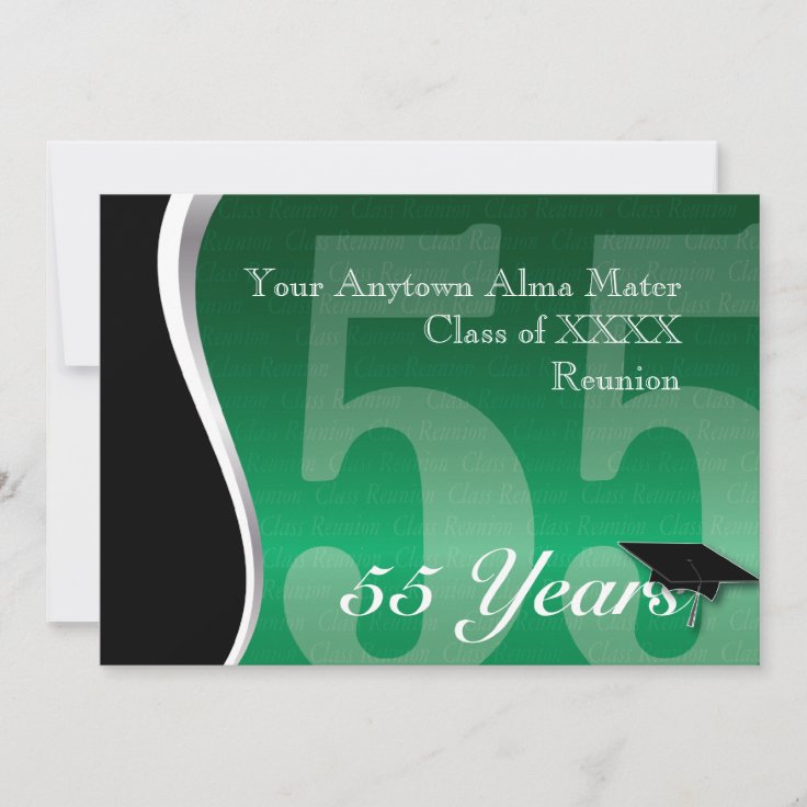 Customizable 55 Year Class Reunion Invitation | Zazzle