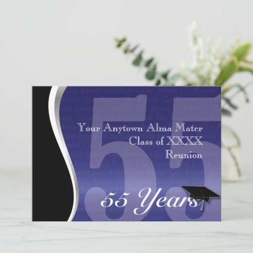 Customizable 55 Year Class Reunion Invitation | Zazzle