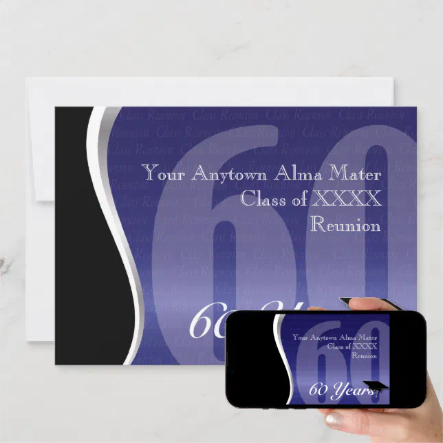 Customizable 60 Year Class Reunion Invitation | Zazzle