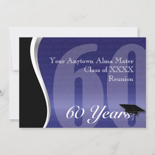 Customizable 60 Year Class Reunion Invitation | Zazzle