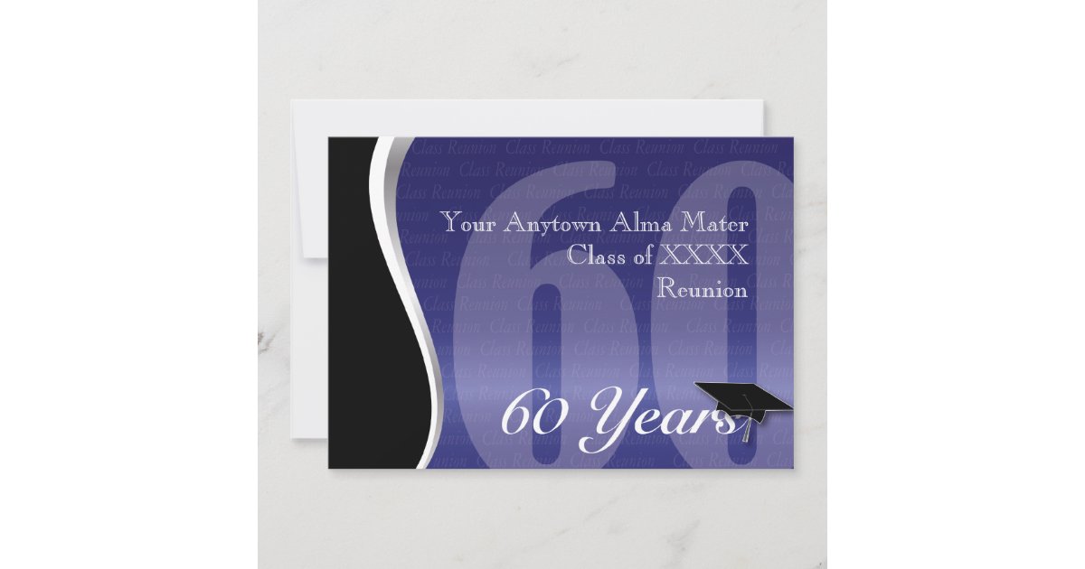 Customizable 60 Year Class Reunion Invitation | Zazzle
