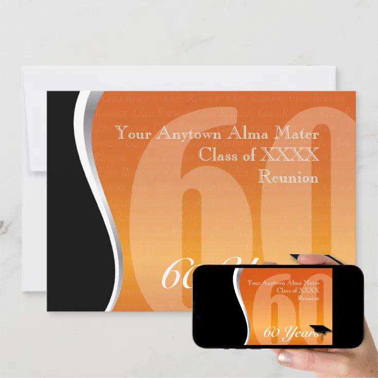 Customizable 60 Year Class Reunion Invitation | Zazzle