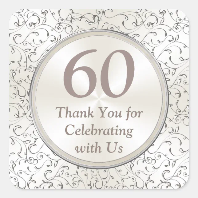Customizable 60th Anniversary Stickers YEAR, TEXT | Zazzle