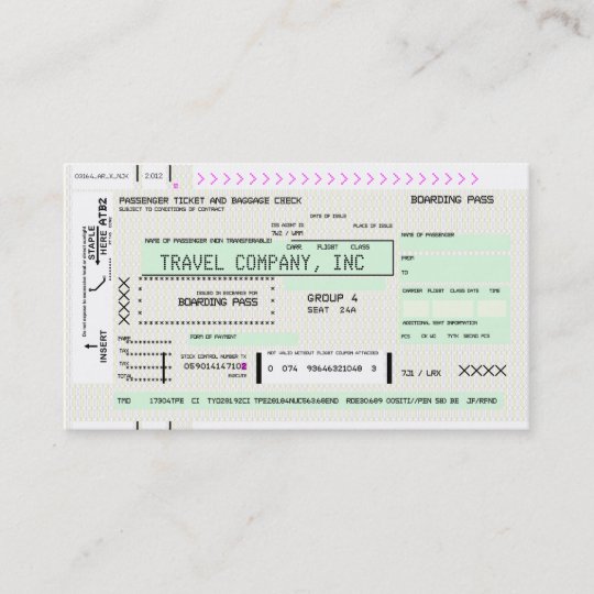Customizable Airline Boarding Pass Business Card | Zazzle.com