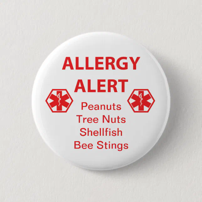 Customizable Allergy Alert Button | Zazzle