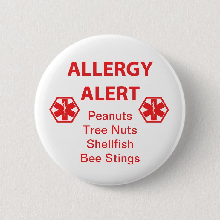 Customizable Allergy Alert Button | Zazzle