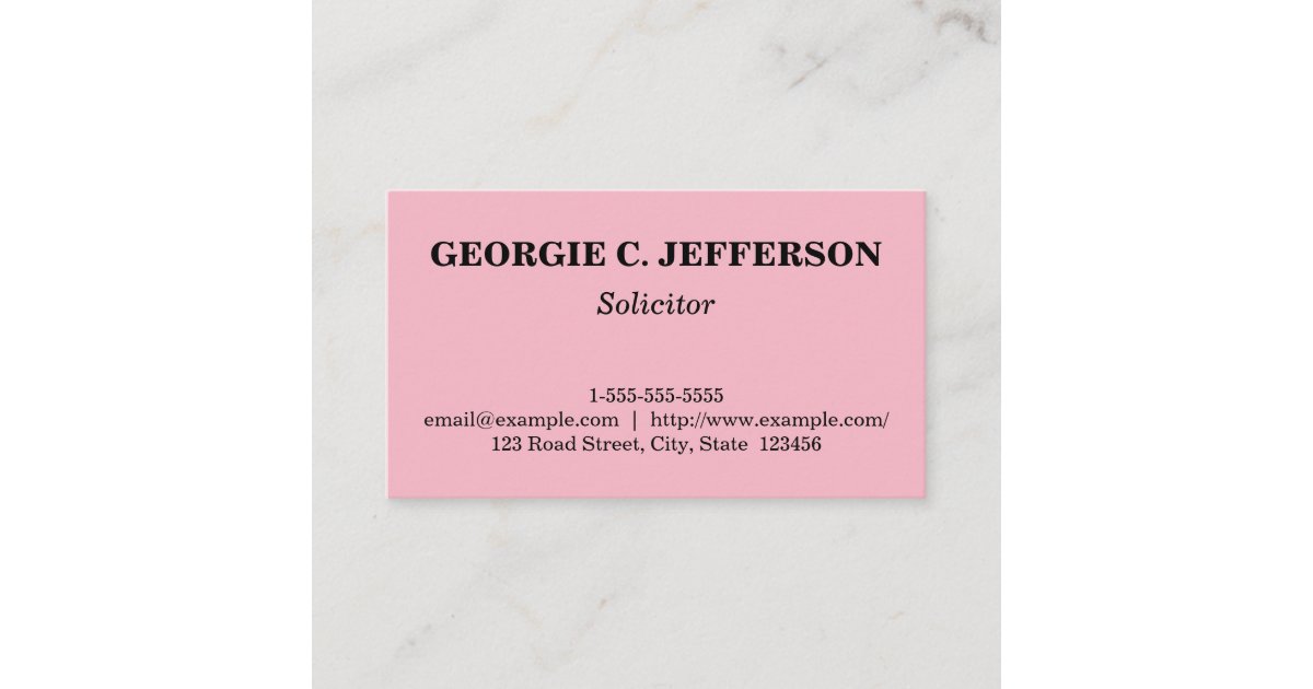 Customizable and Basic Solicitor Business Card | Zazzle