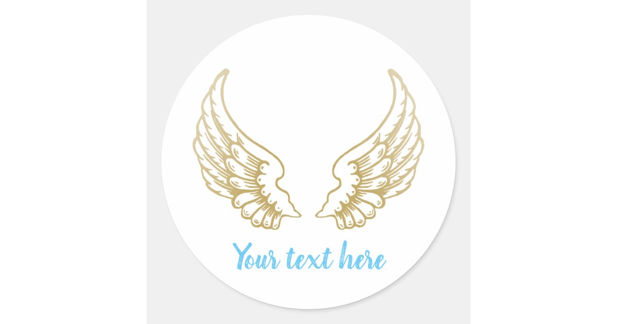 CUSTOMIZABLE ANGEL WINGS ROUND STICKER | Zazzle