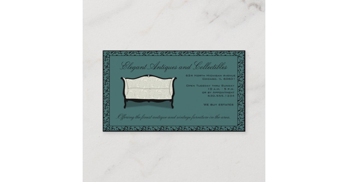 Customizable Antiques or Upholstery Business Card | Zazzle