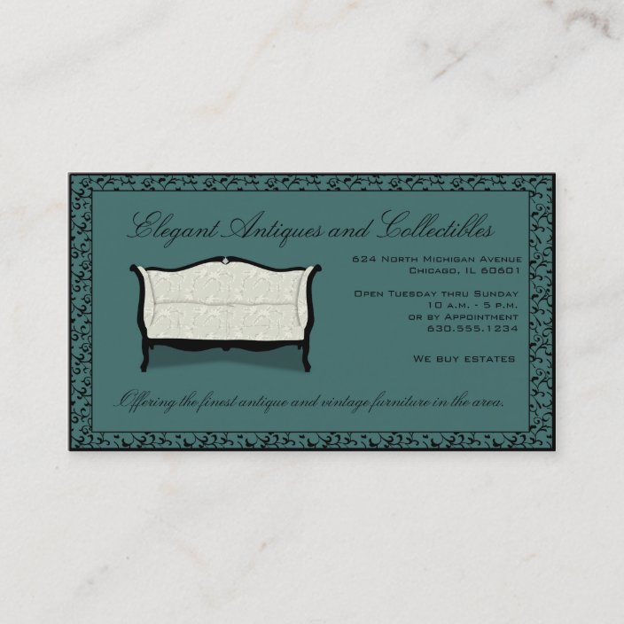 Customizable Antiques or Upholstery Business Card | Zazzle.com