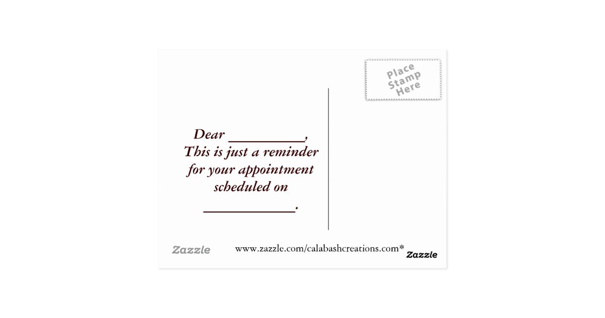 Customizable Appointment Reminder Postcard | Zazzle.com