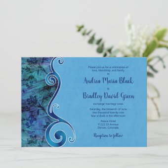 Customizable Aqua Blue Wedding Invitation | Zazzle