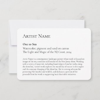 Customizable Art Show Display Gallery Placards Thank You Card | Zazzle