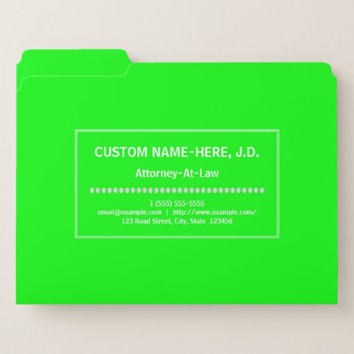 Customizable Attorney-At-Law File Folders | Zazzle
