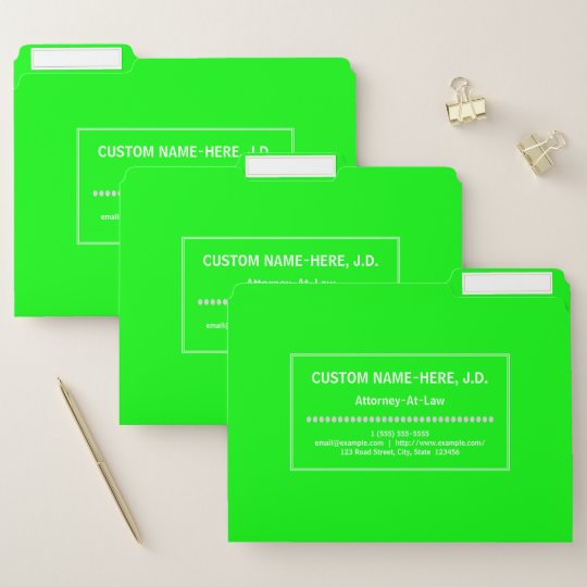 Customizable Attorney-At-Law File Folders | Zazzle.com