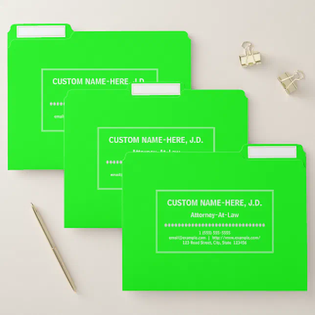 Customizable Attorney-At-Law File Folders | Zazzle