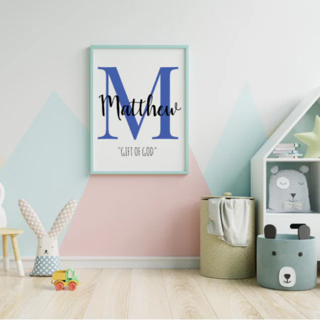 Customizable Baby Name Meaning Room Poster | Zazzle
