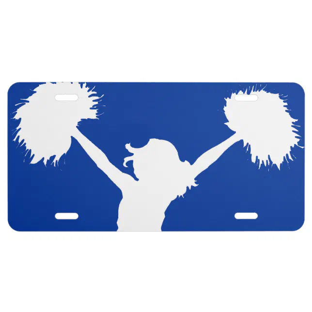 Customizable Background Cheerleader Cheerleading License Plate | Zazzle