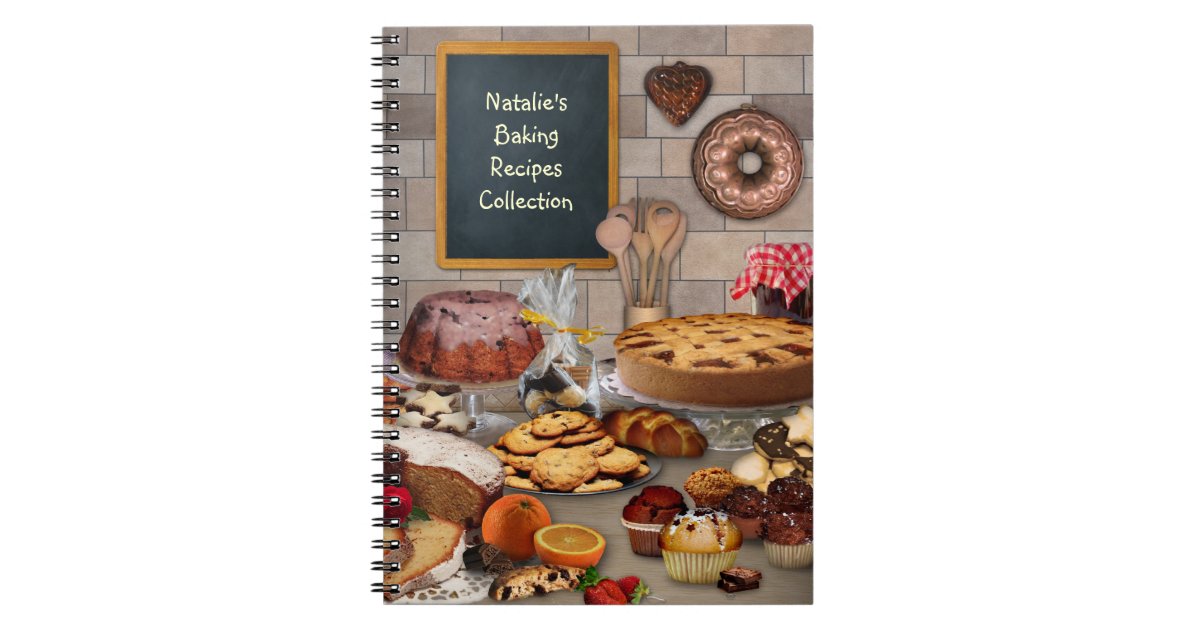 (Customizable) Baking Recipes Notebook | Zazzle