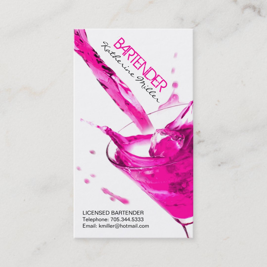 Customizable Bartender Business Card | Zazzle