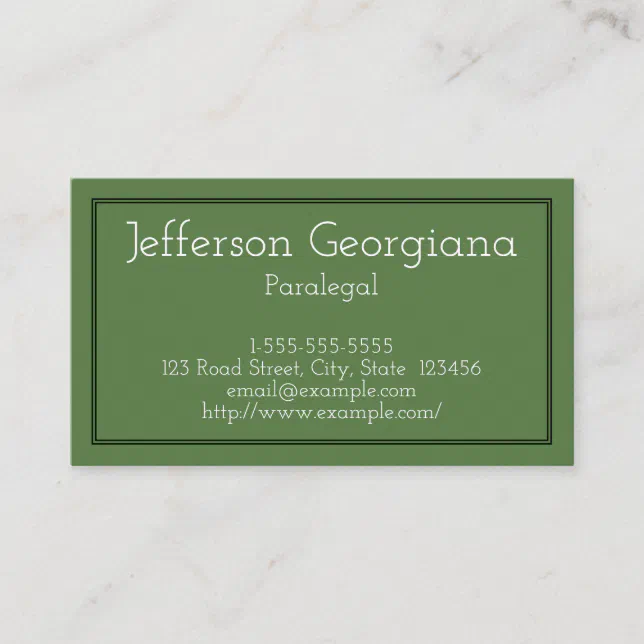 Customizable & Basic Paralegal Business Card | Zazzle