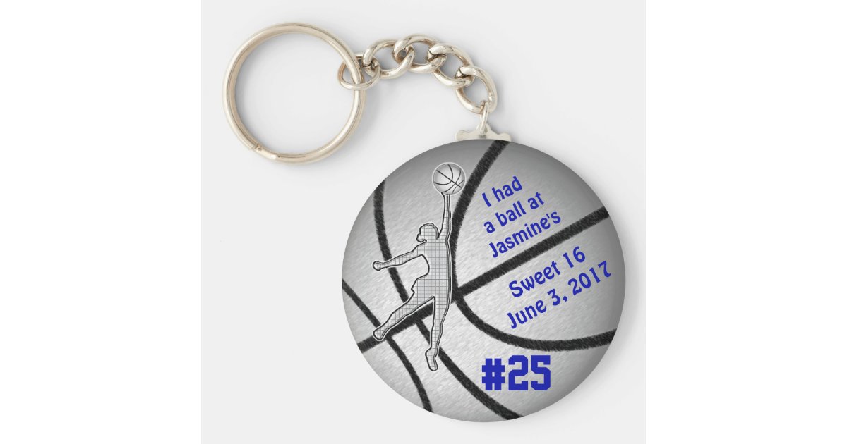 Customizable Basketball Party Favors for Girls Keychain | Zazzle.com
